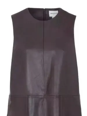 MAISON123 Sleeveless Leather Mini Dress