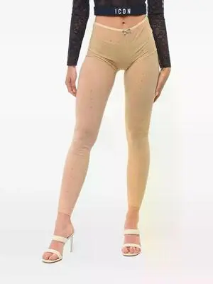 Dsquared2 Crystal-embellished Sheer Tights - Neutrals