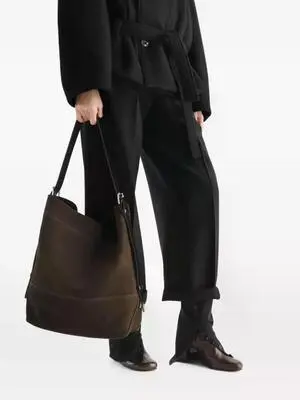 LEMAIRE Belted Alpaca Nubuck Tote Bag - Brown