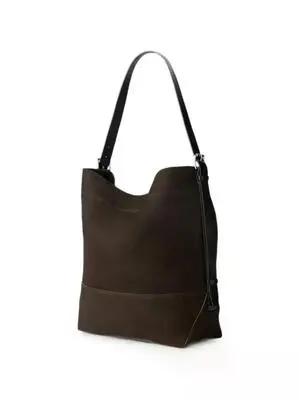 LEMAIRE Belted Alpaca Nubuck Tote Bag - Brown