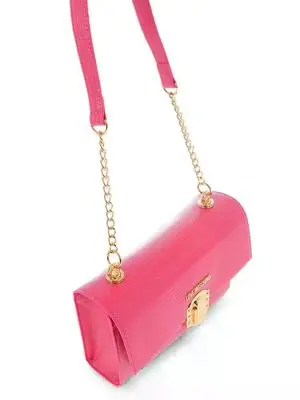 Moschino Love Lizard-effect Shoulder Bag - Pink