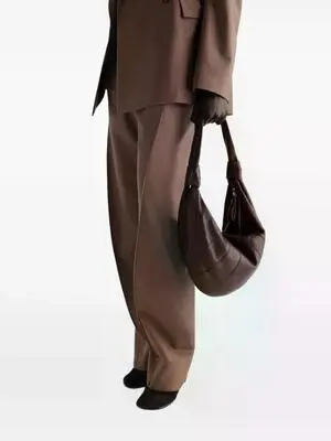 LEMAIRE Fortune Croissant Bag In Goat Leather - Dark Chocolate