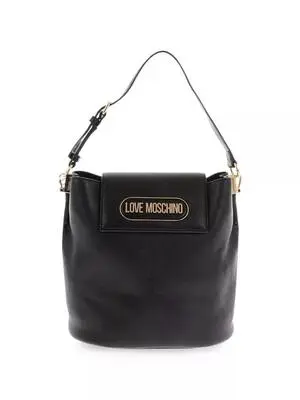 Moschino Logo-embossed Bucket Bag - Black