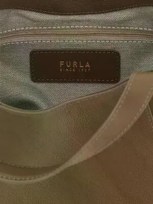 Furla Goccia Grained Leather Tote Bag With Arco Logo Hardware - Neutrals