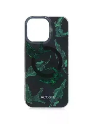 Lacoste Crocodile-print Iphone 16 Case - Black