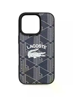 Lacoste Logo-print Geometric-pattern Iphone 16 Case - Blue