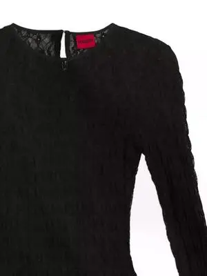Hugo Lace Long-sleeve Bodysuit - Black