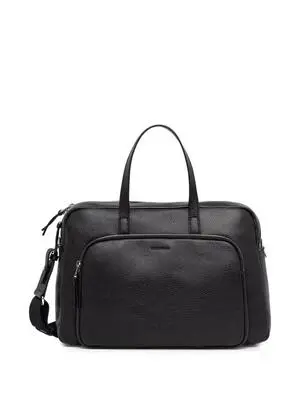 COCCINELLE Grained Leather Luggage Bag - Black