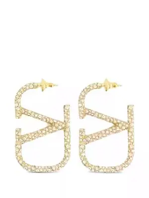 Valentino Garavani Vlogo Signature Crystal-embellished Earrings - Gold
