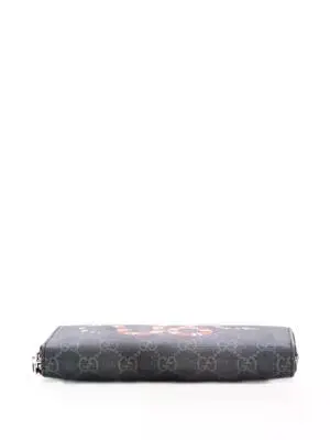 Gucci Zip Around Wallet Printed Gg Coated Canvas Small Wallets