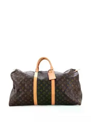 LOUIS VUITTON Keepall Bag Monogram Canvas 55 Travel Bag - Brown