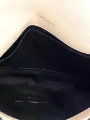 Saint Laurent Classic Monogram Envelope Wristlet Clutch Bag - Neutrals