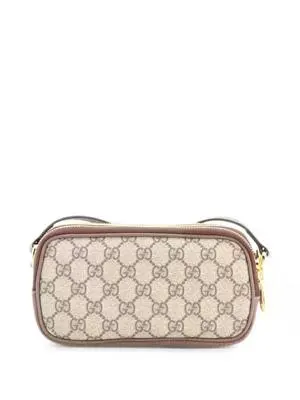 Gucci Ophidia Gg Coated Canvas Mini Crossbody Bag - Brown