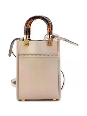 Fendi Sunshine Shopper Mini Tote Bag - Neutrals