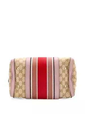 Gucci Vintage Web Boston Bag Gg Canvas Small Satchel - Brown