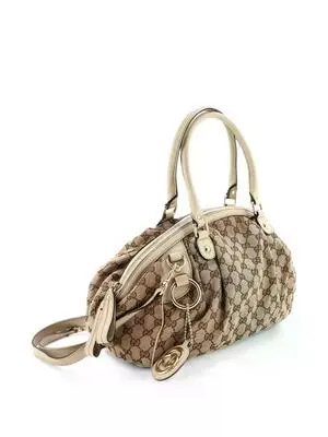 Gucci Sukey Boston Bag Gg Canvas Satchel
