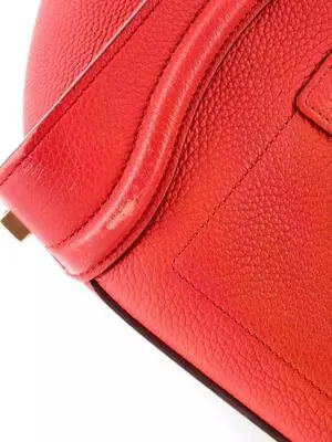 Celine Luggage Bag Grainy Leather Micro Tote Bag - Red