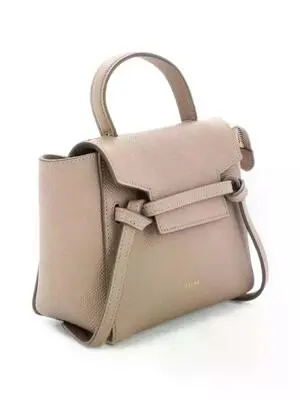 Celine Belt Bag Textured Leather Pico Shoulder Bag - Neutrals