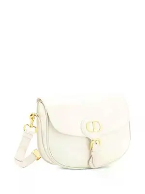 Dior Bobby Flap Bag Leather Medium Crossbody Bag - White