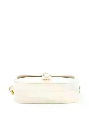 Dior Bobby Flap Bag Leather Medium Crossbody Bag - White