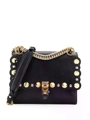 Fendi Kan I Studded Leather Small Shoulder Bag