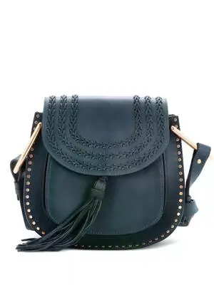Chloé Hudson Whipstitch Leather Small Crossbody Bag - Blue
