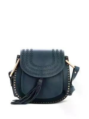 Chloé Hudson Whipstitch Leather Small Crossbody Bag - Blue