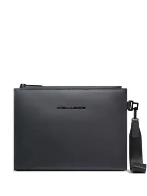 PIQUADRO Water-resistant Rubberized Clutch Bag - Black