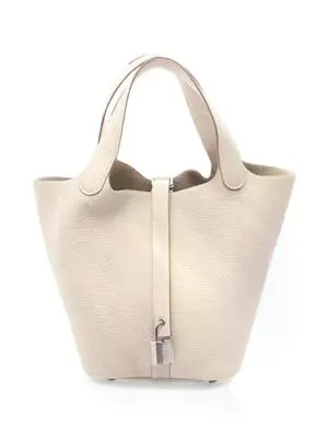 Hermès 2026 Pm Picotin Lock Leather Tote Bag - Neutrals