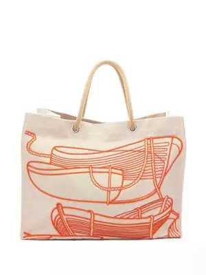 Hermès 2010s Thalassa Canvas Beach Bag - Neutrals