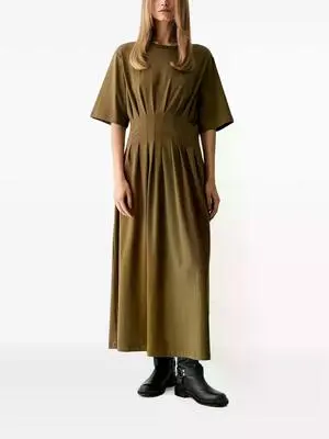 GESTUZ Gzinez Pleated Short-sleeve Maxi Dress - Green