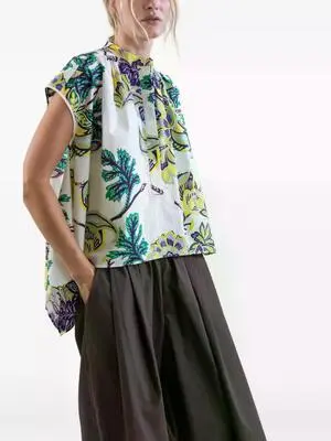 PSOPHIA Sun-kissed Marigold Meadow Floral Blouse - Neutrals