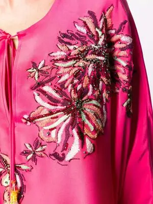 Emilio Pucci Long Floral Beaded Kaftan