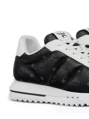 Mcm Visetos-print Panelled Sneakers - Black