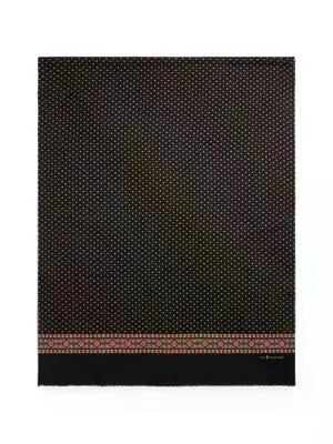 Polo Ralph Lauren Foulard-motif Fringe-trim Scarf - Black