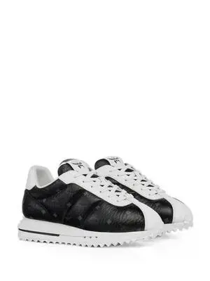 Mcm Visetos-print Leather Sneakers