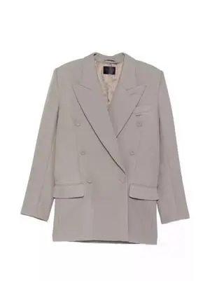 MUGLER Double-breasted Peak-lapels Blazer - Grey