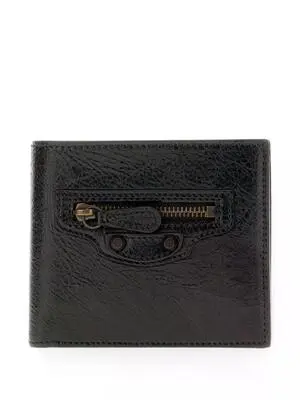 Balenciaga Square Lambskin Wallet - Black