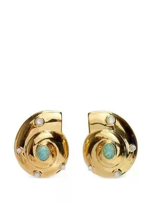 LIZZIE FORTUNATO Nautilus Stud Earrings - Gold