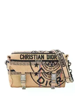 Dior 2000-2026 Jute Embroidered Diorcamp Messenger Bag Crossbody Bag - Neutrals