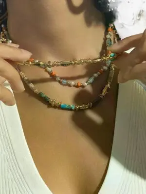Gas Bijoux Kali Turquoise Beaded Necklace