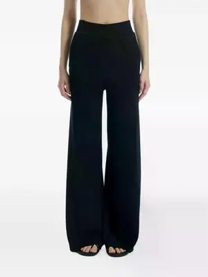 DETERM; Ribbed-knit Wide-leg Trousers - Black