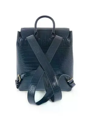 Moschino Crocodile-effect Backpack - Blue
