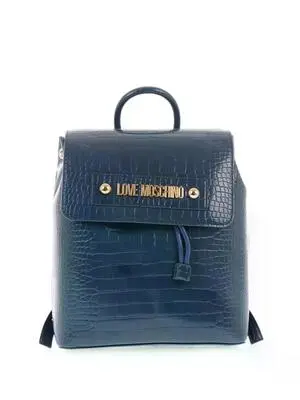 Moschino Crocodile-effect Backpack - Blue