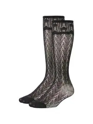Swedish Stockings Erica Crochet-knit Knee-high Socks - Black