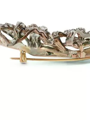LB EXCLUSIVE Diamond Floral Brooch In 18k Rose Gold And Sterling Silver
