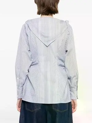 FETICO Striped Scarf-collar Blouse
