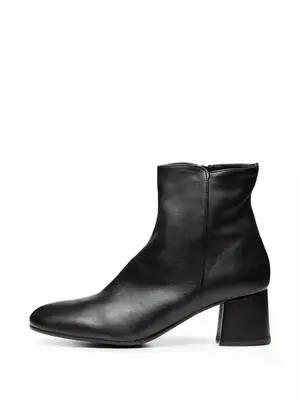 POCHE PARIS Leather Ankle Boots - Black