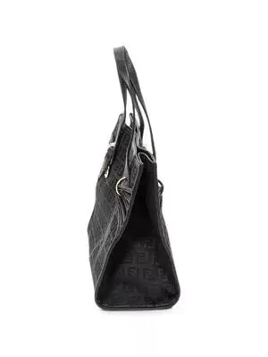 Fendi Zucca Print Leather Trimmed Tote Bag
