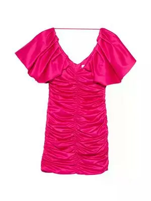 SIMONA CORSELLINI Ruched-satin Mini Dress - Pink